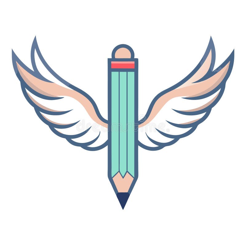 Flying Pencil Logo Concept: Creative Writing, Design, Education, and ...