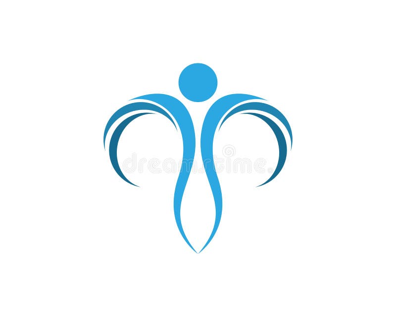 Flying People Logo Design Template Stock Vector - Illustration of ...