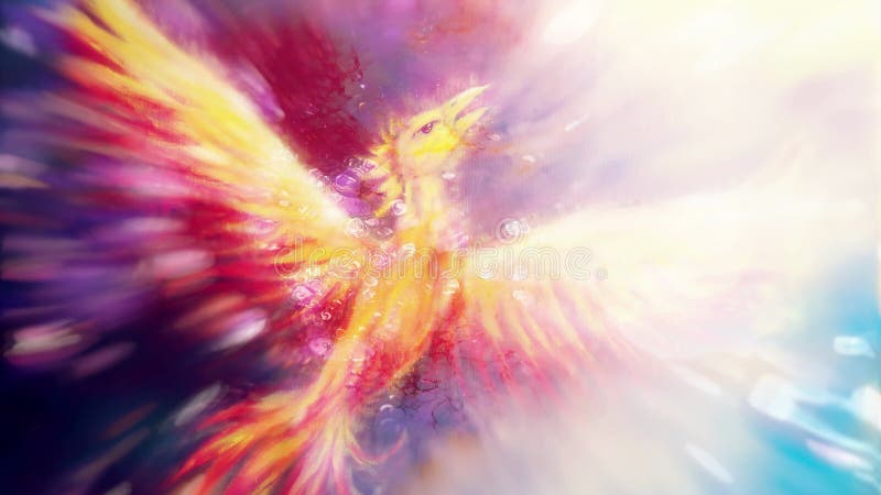 Flying Phoenix Bird As Symbol of Rebirth and New Beginning. Stock Video ...