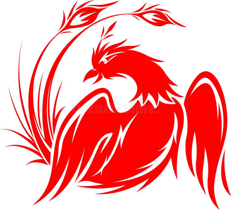 Red phoenix stock vector. Illustration of legend, graphic - 9484966