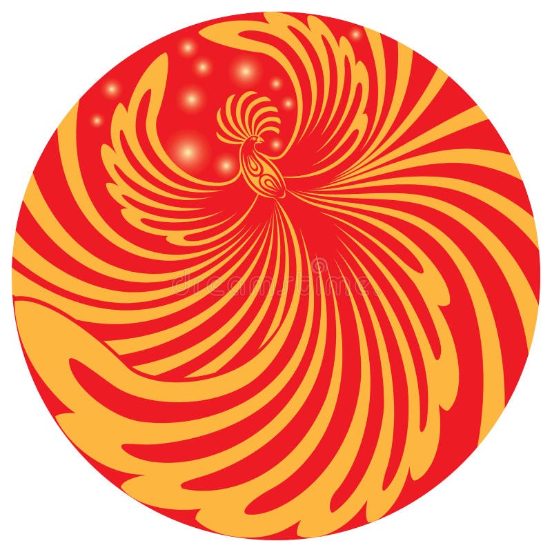 Phoenix Emblem in Circle stock vector. Illustration of decorative ...