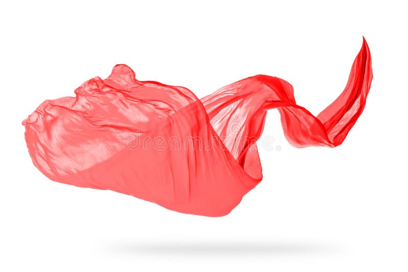 Flying Piece of Coloured Cloth on White Background Stock Image - Image ...