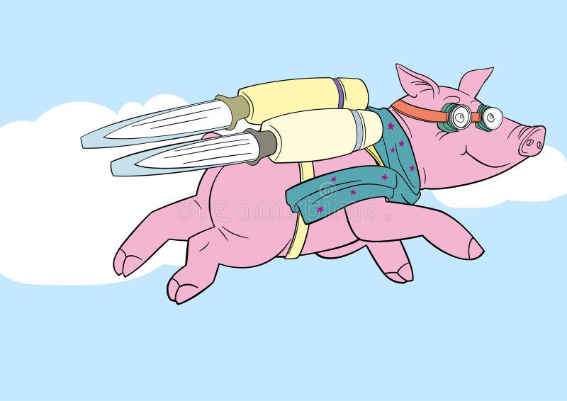 Flying pig stock illustration. Illustration of piglet - 12019810