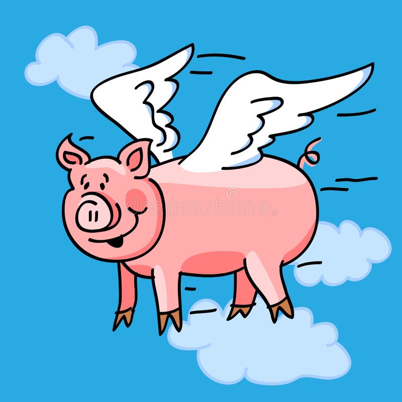 Flying pig stock illustration. Illustration of unbelievable - 22731114