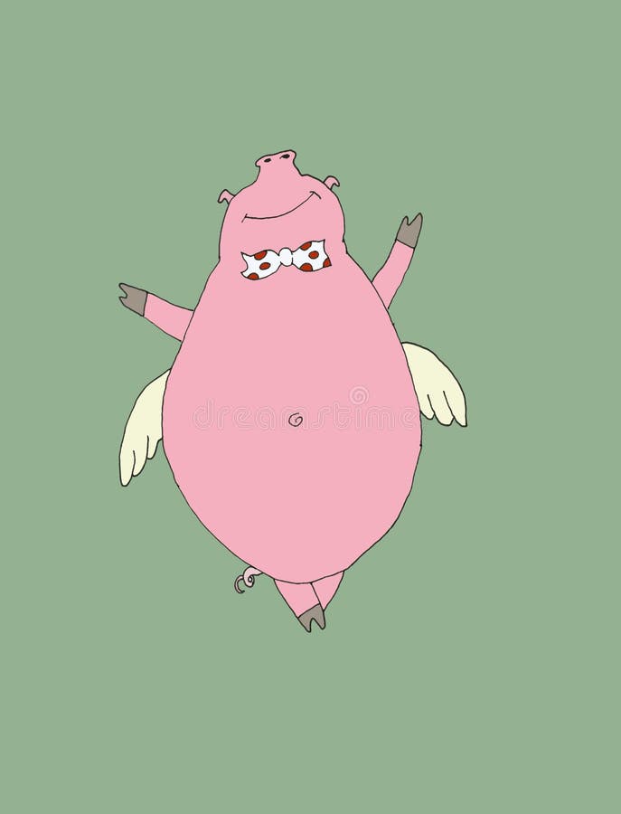 Flying pig stock illustration. Illustration of theme, happy - 3488566