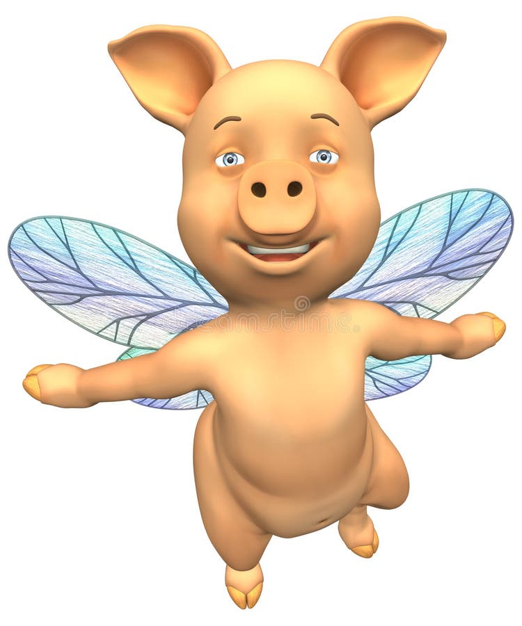 Flying Piggy stock illustration. Illustration of animal - 2140267