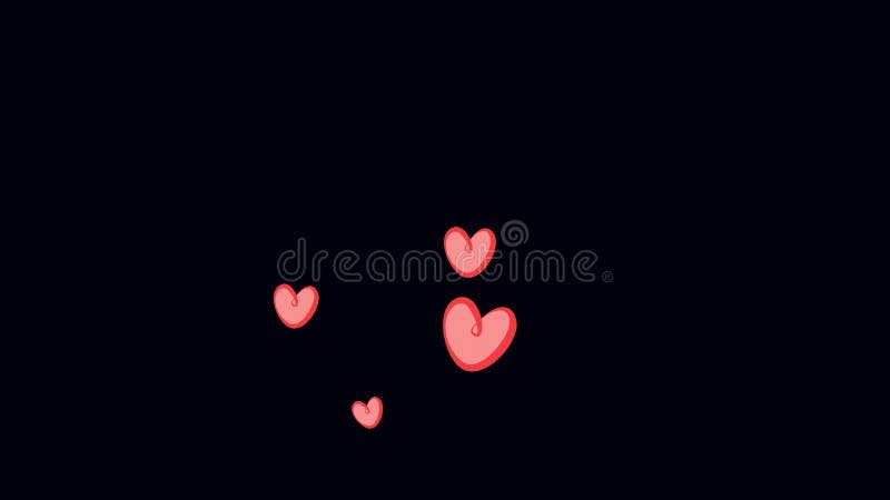 Flying Hearts on a Black Background Stock Video - Video of video ...