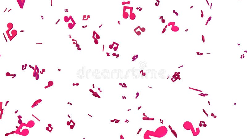 Flying Pink Musical Notes on White Background. Stock Video - Video of ...