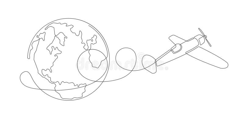 Flying Plane.Airplane .Planet Earth.Vector Illustration Stock Vector ...