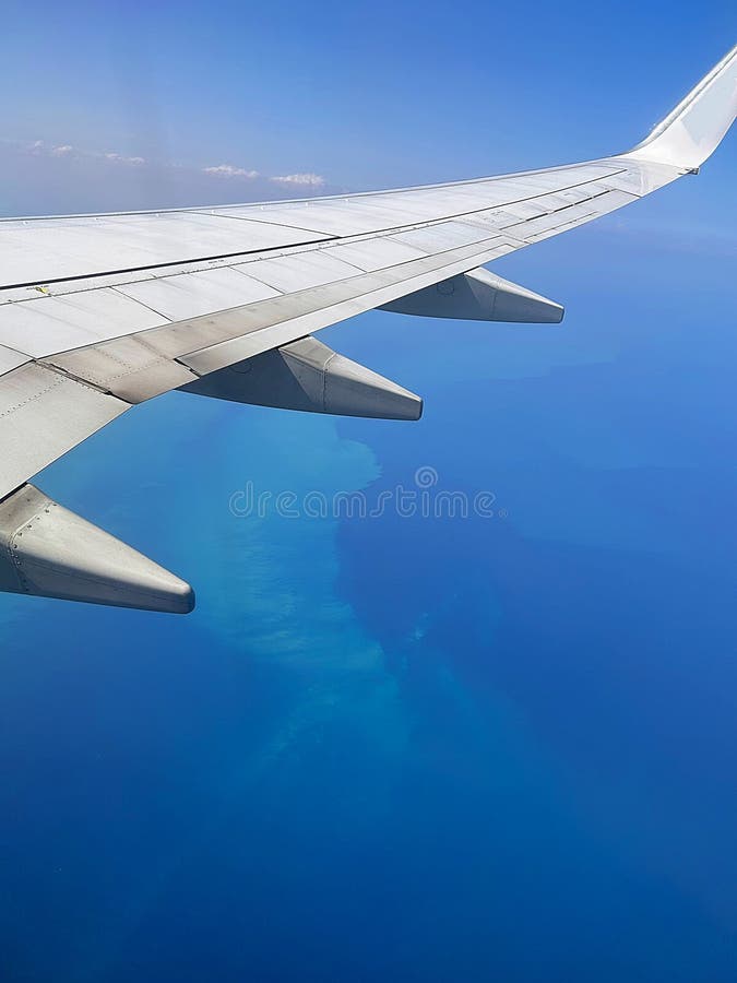 Flying Plane, Airplane Wing in the Sky, Blue Color of the Sky ...