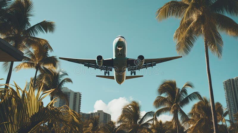 Plane in miami stock image. Image of propeller, engine - 322057757