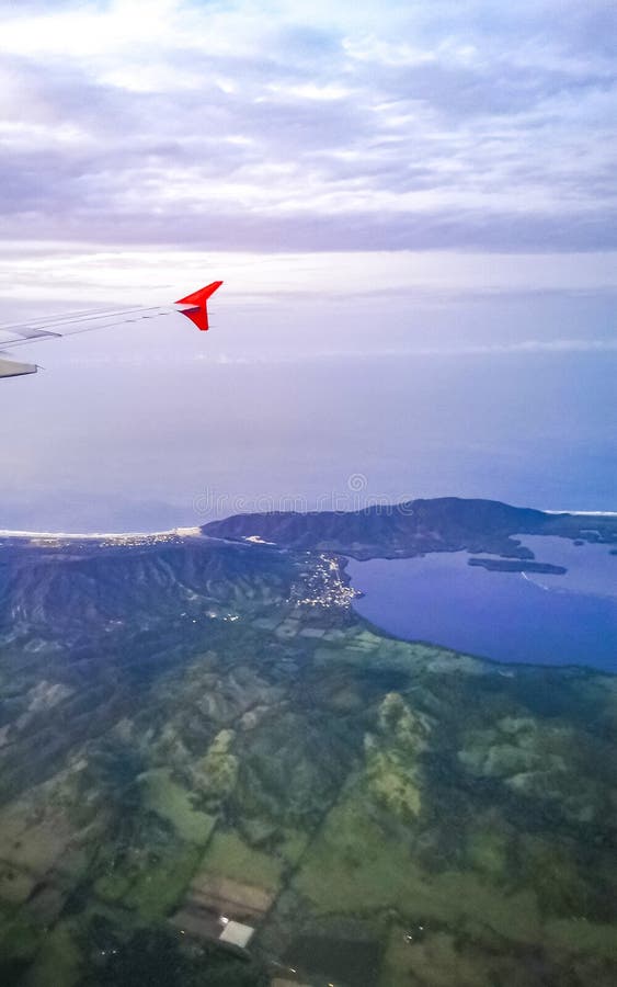 Flying in Plane Over Coast of Oaxaca Mexico Stock Photo - Image of ...