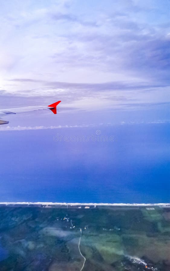 Flying in Plane Over Coast of Oaxaca Mexico Stock Photo - Image of ...