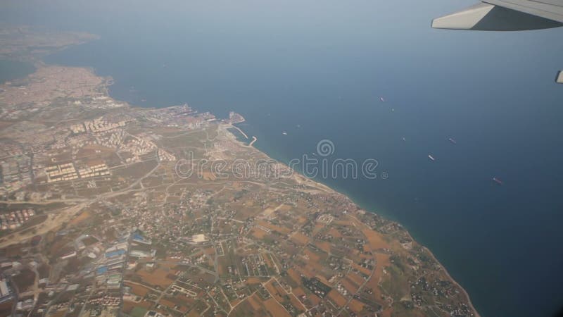 Flying a Plane with a View of the Coast of Stock Footage - Video of ...