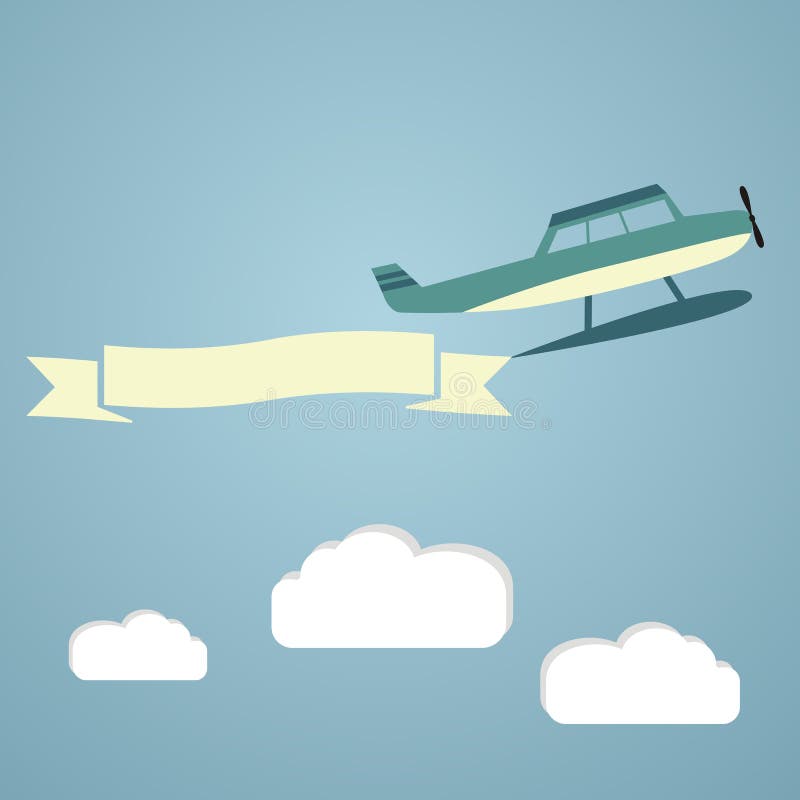 Flying Planes with Banners, Template for Text, Vector Stock Vector ...