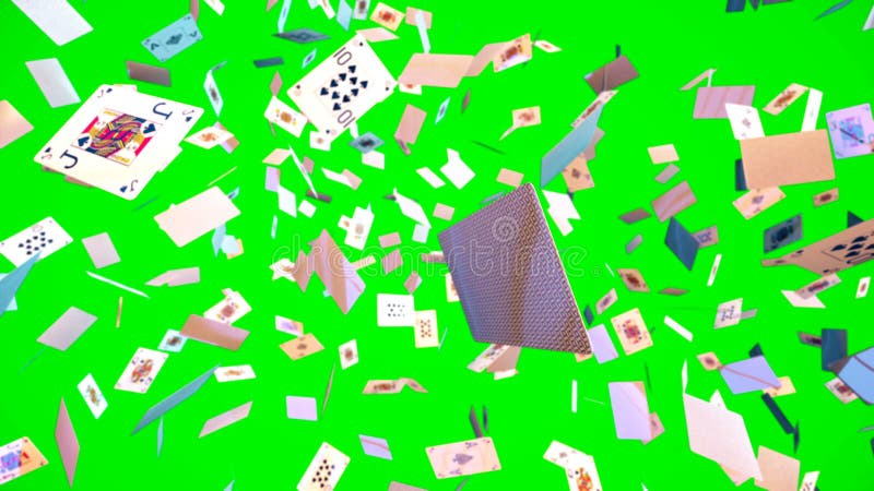 Playing Cards on Green Screen Stock Photo - Image of gambler, deck ...