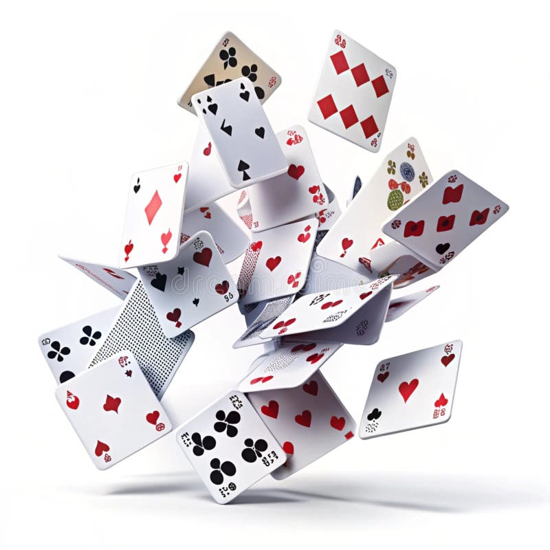 Flying Playing Cards Isolated White Background Stock Photos - Free ...