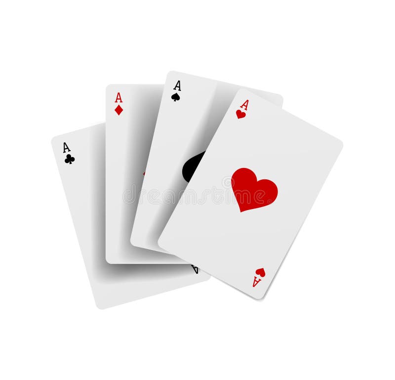 Flying Playing Cards for Poker and Gambling, Three Aces Isolated on ...