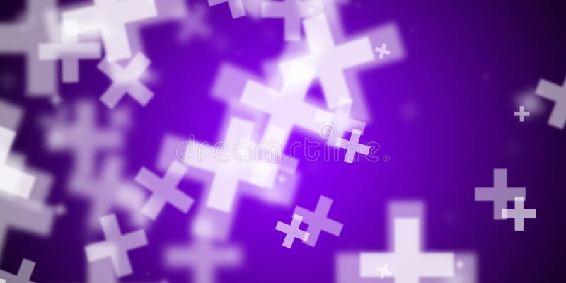Abstract Purple Background with Flying Plus Signs Stock Image - Image ...
