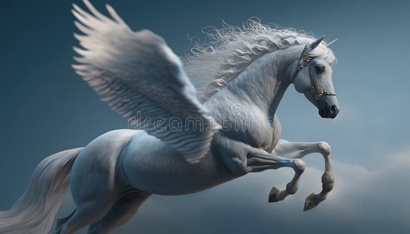 Flying pony photorealistic stock illustration. Illustration of animal ...