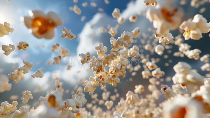 Flying popcorn stock illustration. Illustration of display - 315796664