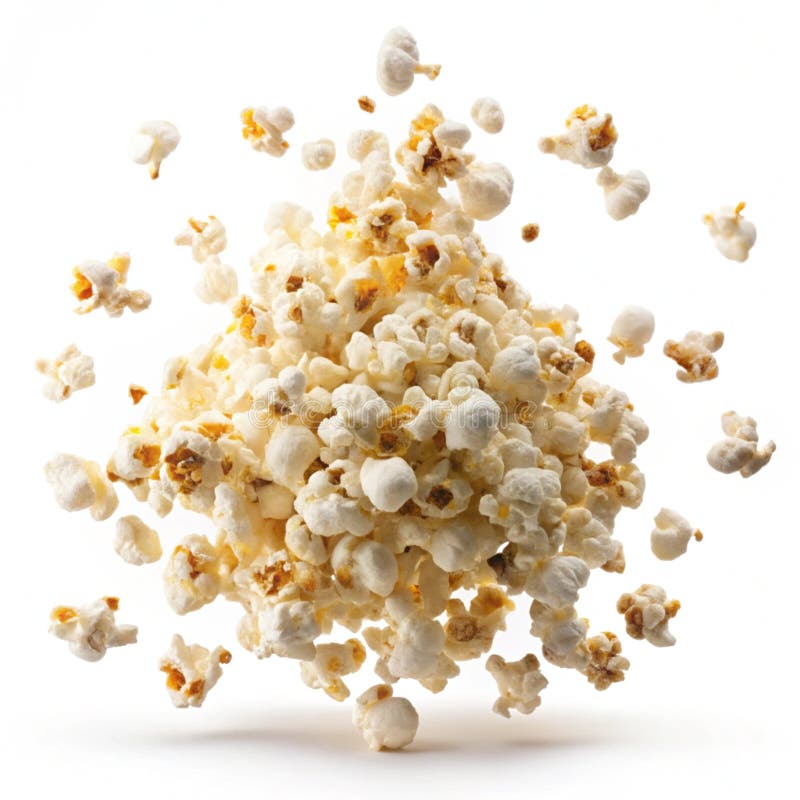 Flying popcorn isolated stock illustration. Illustration of font ...