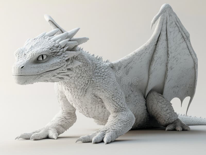 In a Flying Pose, a 3D Rendered Dragon is Presented As a Standalone ...