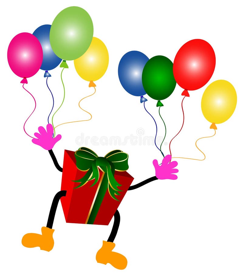 Flying present stock illustration. Illustration of balloon - 11505223