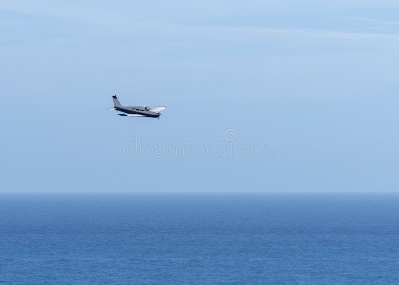 Flying Propeller-driven Airplane Stock Image - Image of propeller ...