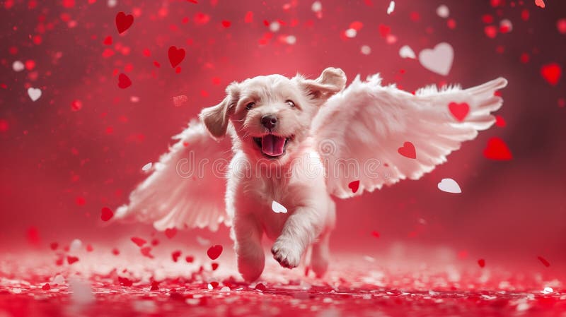 Flying puppy angel stock photo. Image of love, romantic - 347158750