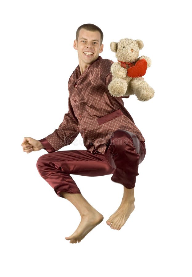 Flying Pyjamas Man Stock Image Image Of Dynamic Exercise 1146601