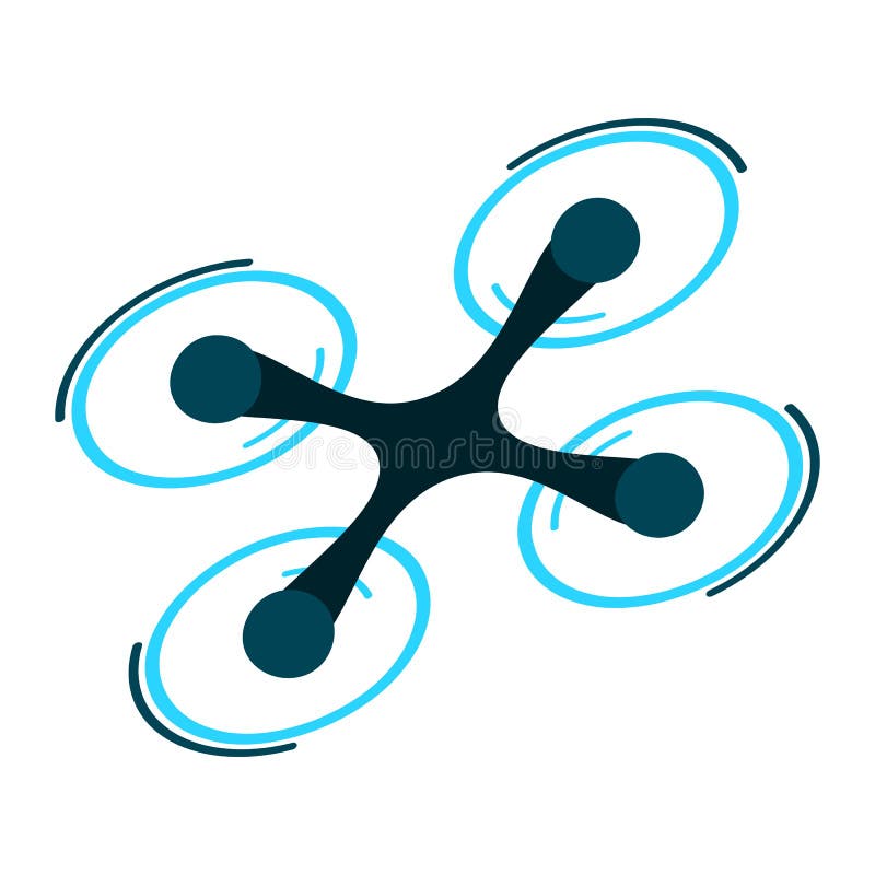 Flying Quadcopter Drone Icon, Logo Isolated Vector Illustration. Drone ...