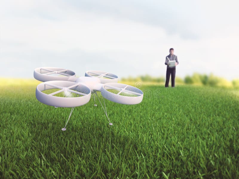 Flying a quadcopter stock photo. Image of multicopter - 60855286