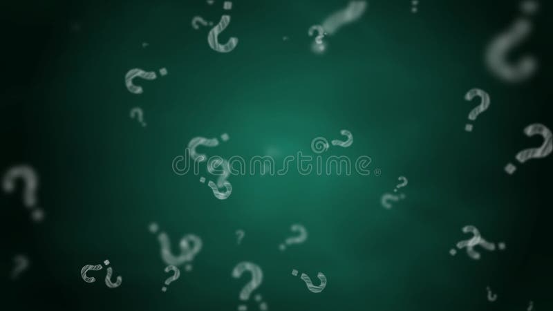Flying Question Mark Pattern. Green School Abstract Background with ...