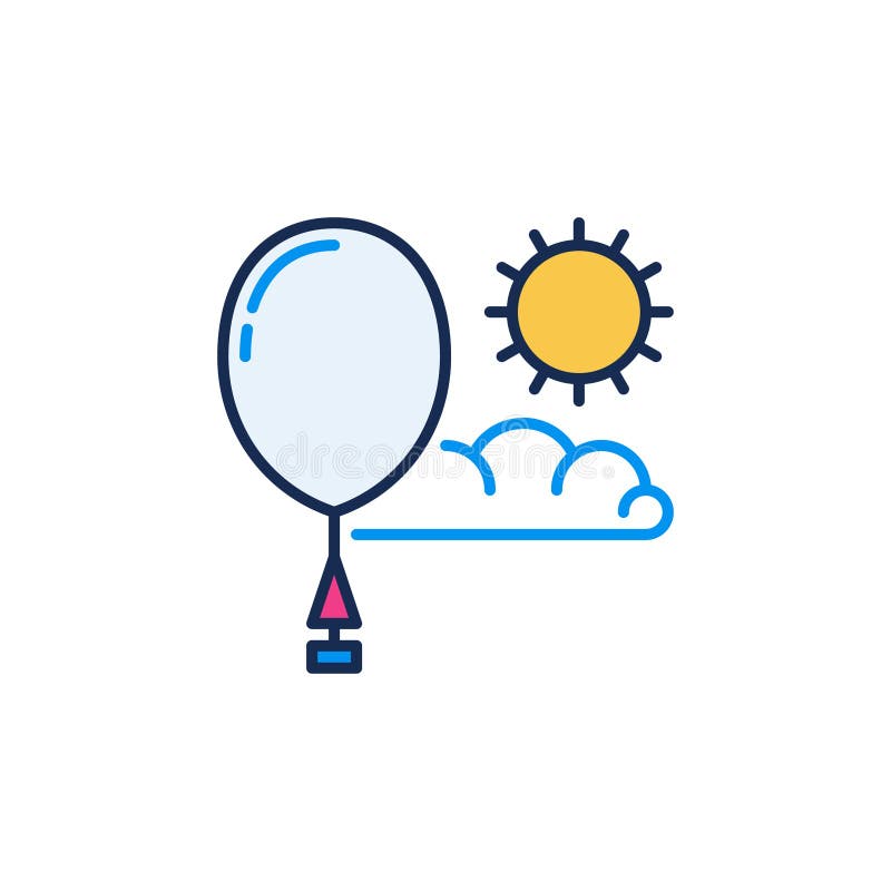 Flying Radiosonde in Sky Vector Concept Colored Icon Stock Illustration ...