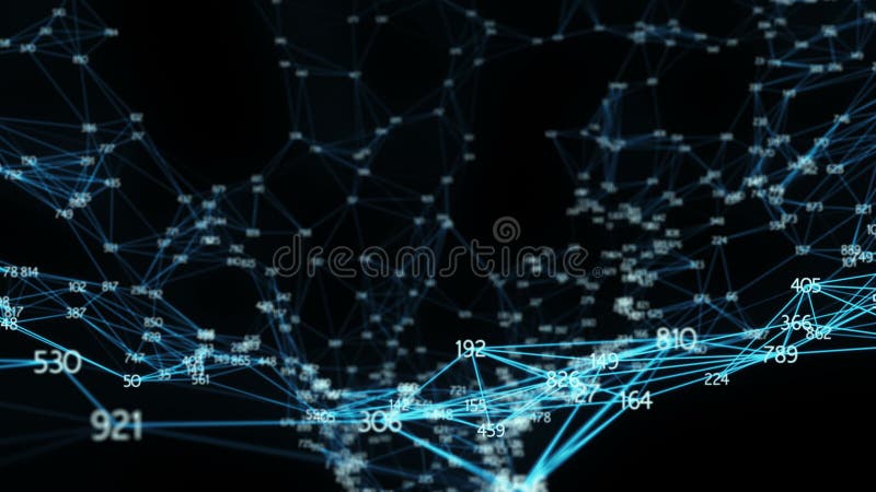 Flying through Random Digits Digital Plexus Tunnel Funnel Stock Video - Video of digital ...