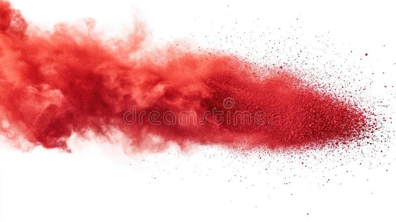 A Flying Red Dust Cloud Fills the Air with Vibrant Particles Stock ...