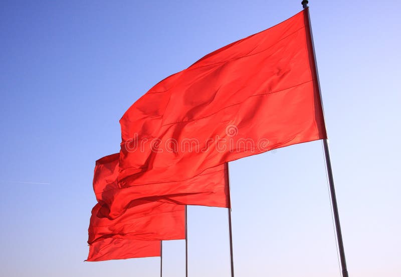 Flying red flags stock image. Image of kong, wind, symbol - 32291189