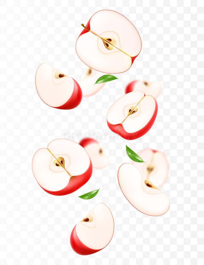 Flying Red Juicy Apples. Bright Advertising Background Falling Red ...