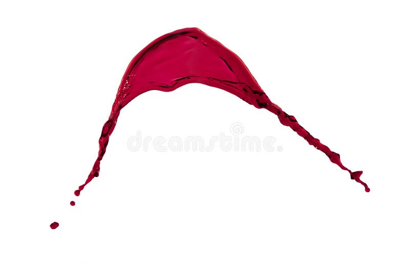 Flying Red Liquid Splash Color on White Background Stock Image - Image ...