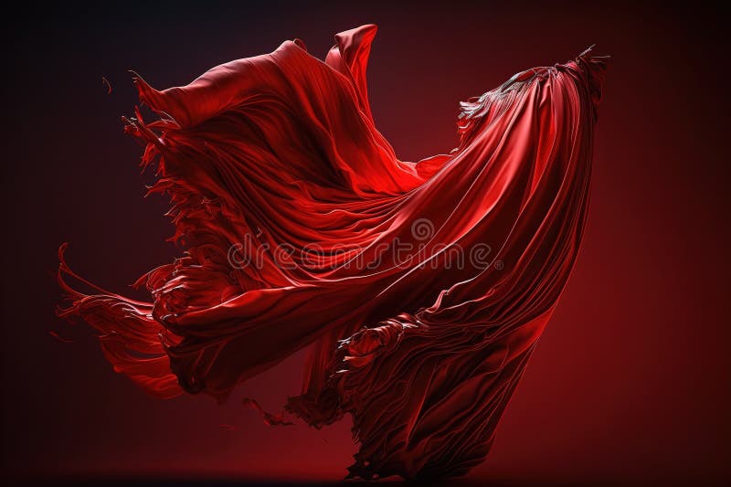 Flying Red Silk stock illustration. Illustration of chiffon - 273121416