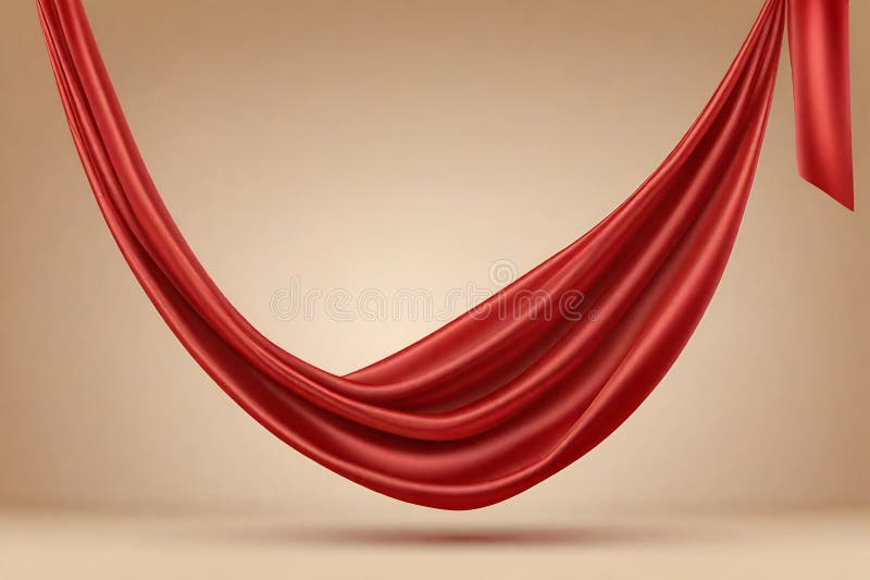 Flying Red Silk Textile Fabric Flag Background Stock Illustrations ...