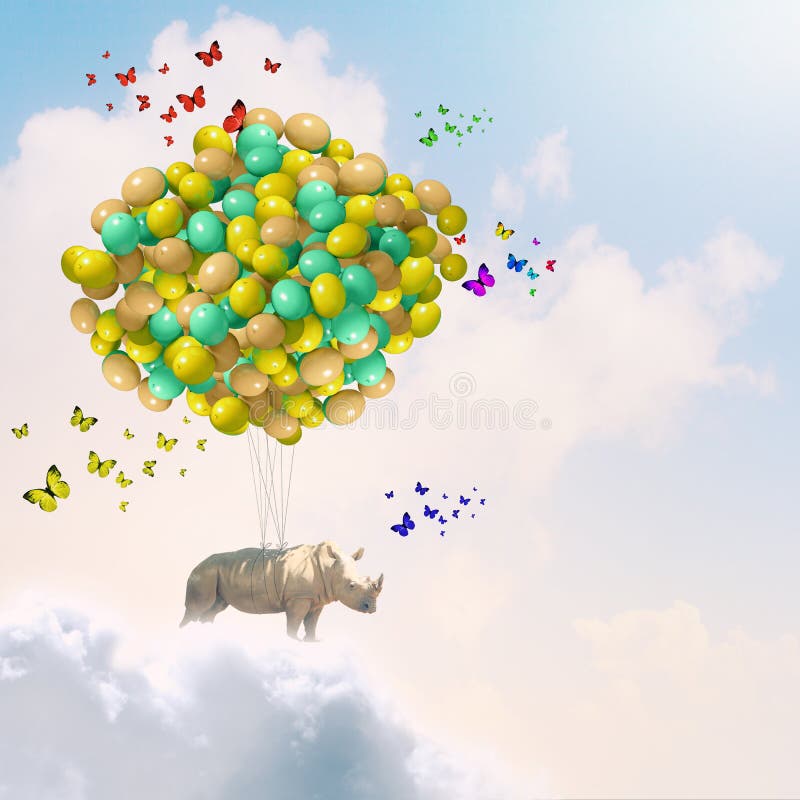 Balloon rhino stock image. Image of creativity, rhino - 4206949