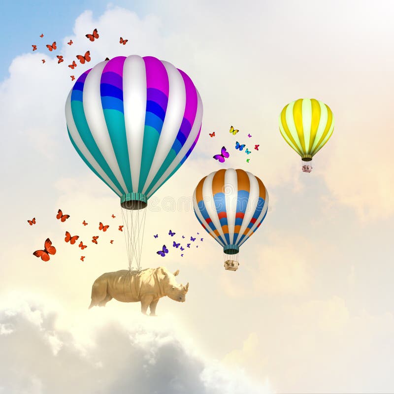 Flying rhino stock photo. Image of goal, environment - 38543602