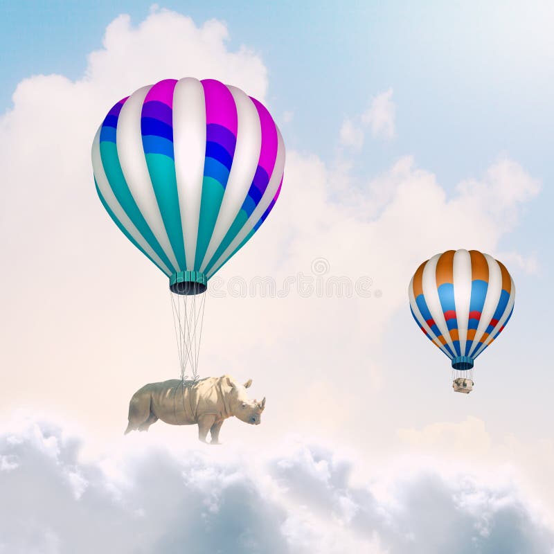 Flying rhino stock photo. Image of flight, achievement - 41852838