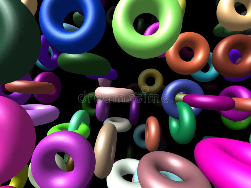 Flying Rings Generated 3D Background Stock Illustration - Illustration ...