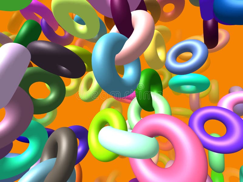 Flying Rings Generated 3D Background Stock Illustration - Illustration ...