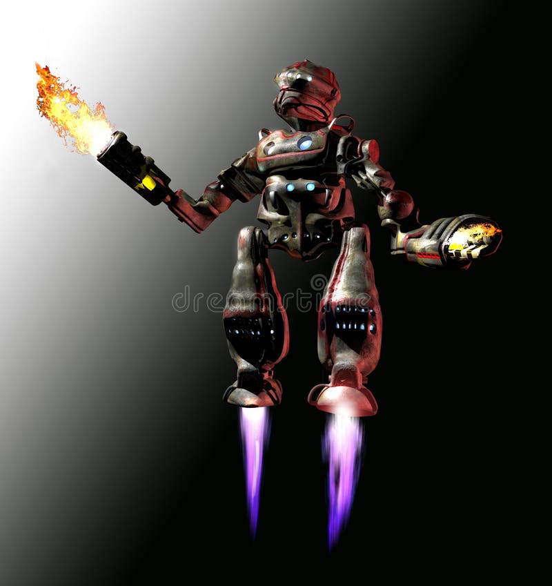 Flying robot stock illustration. Illustration of creepy - 80980689