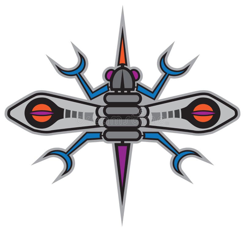 Flying Robotic Android Bug stock vector. Illustration of esoteric ...