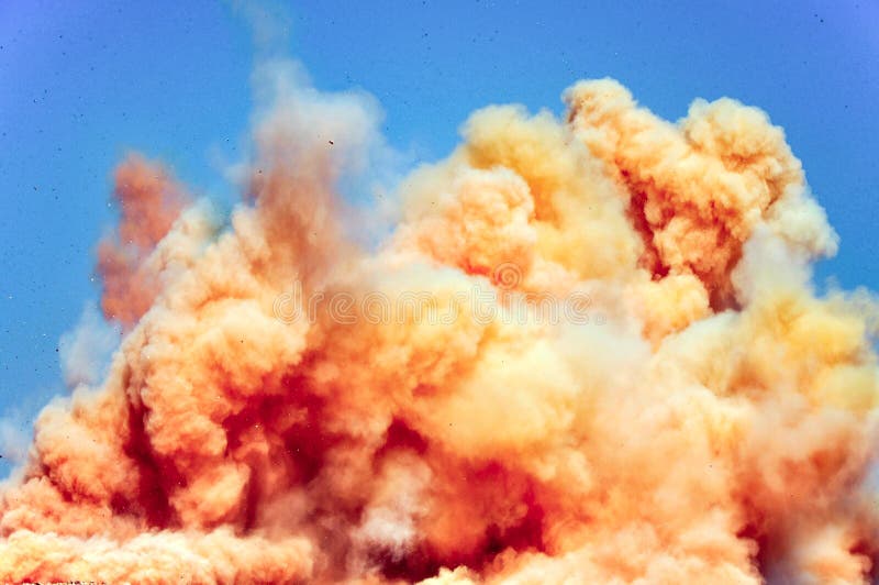 Rock Dust Clouds after the Detonator Blasting Stock Image - Image of ...